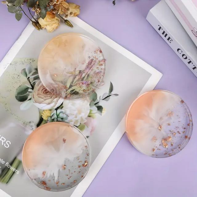 Molde 6 Bases Circulares 10 cm Para Resina – Moldemanía