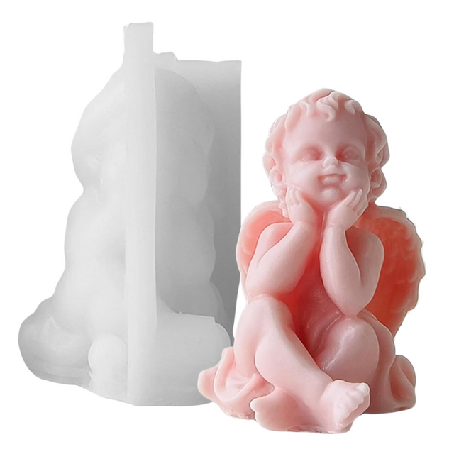Molde 3D Ángel con Alas 10 cm Molde Cúpido – Moldemanía