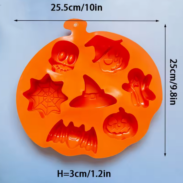 Molde Calabaza Halloween 7 Figuras – Moldemanía