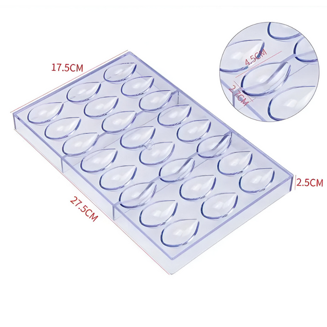 Molde para Chocolate de Gota de Agua Molde de Policarbonato – Moldemanía