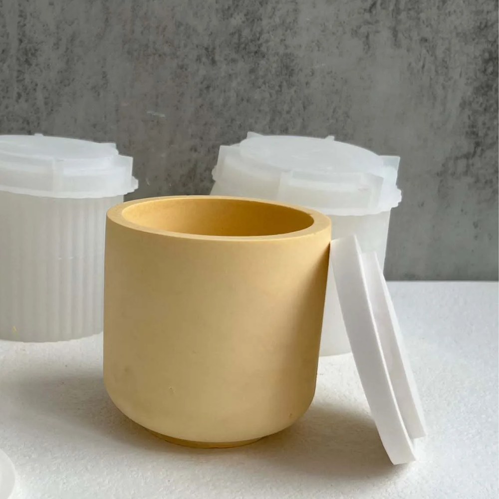Molde Tarro de Cilindro Liso con Tapa – Moldemanía