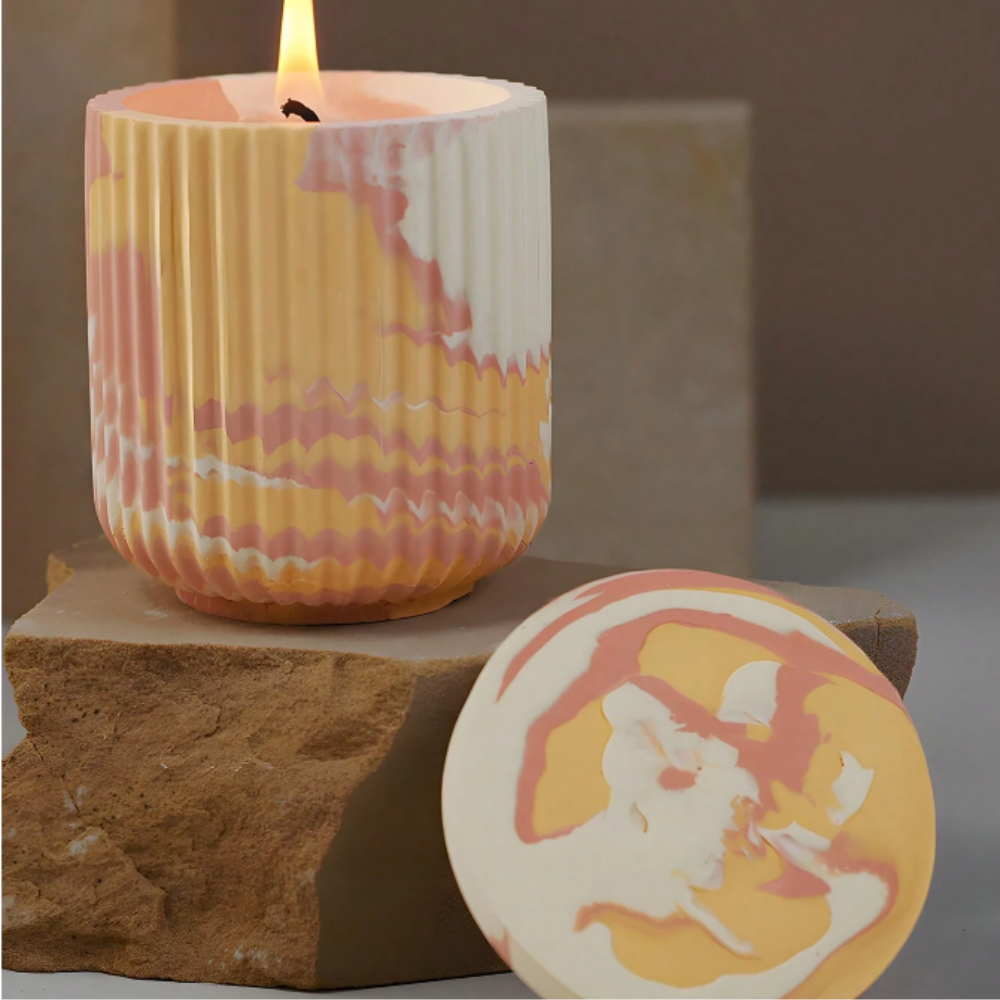 Molde Tarro de Cilindro Rayas con Tapa – Moldemanía