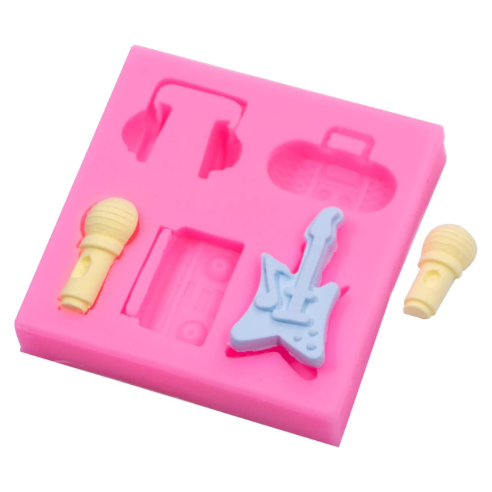 Molde de Silicón Instrumentos Musicales Fondant – Moldemanía