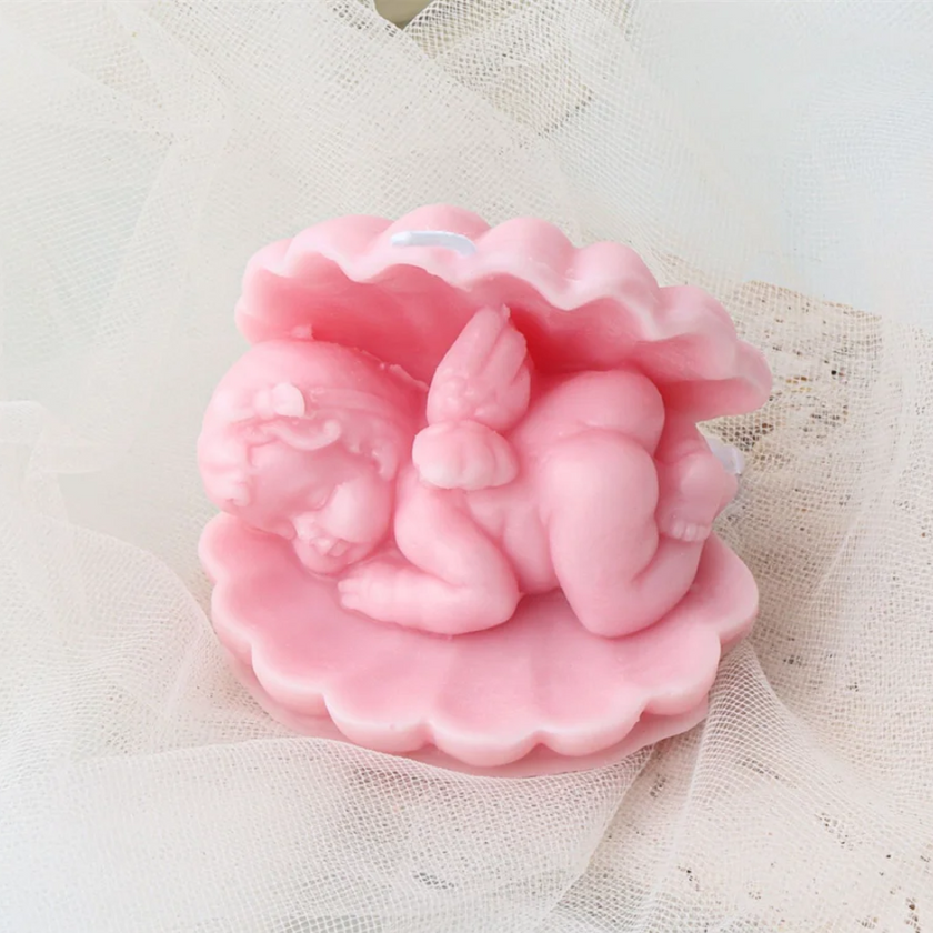 Molde de concha con ángel 3D bebé shell - Moldemanía